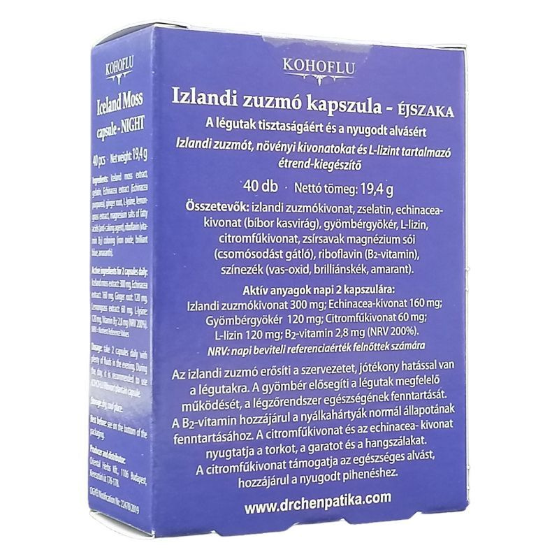 1957 Ft - Dr. Chen KOHOFLU izlandi zuzmó kapszula - ÉJJEL kapszula 40db ...