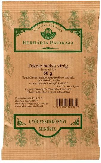 773 Ft - Herbária fekete bodzavirág tea 50g - EgészségPláza Budapest