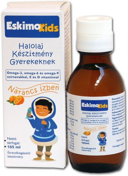 7276 Ft - Eskimo-3 Kids halolaj gyerekeknek narancs ízben 105ml ...
