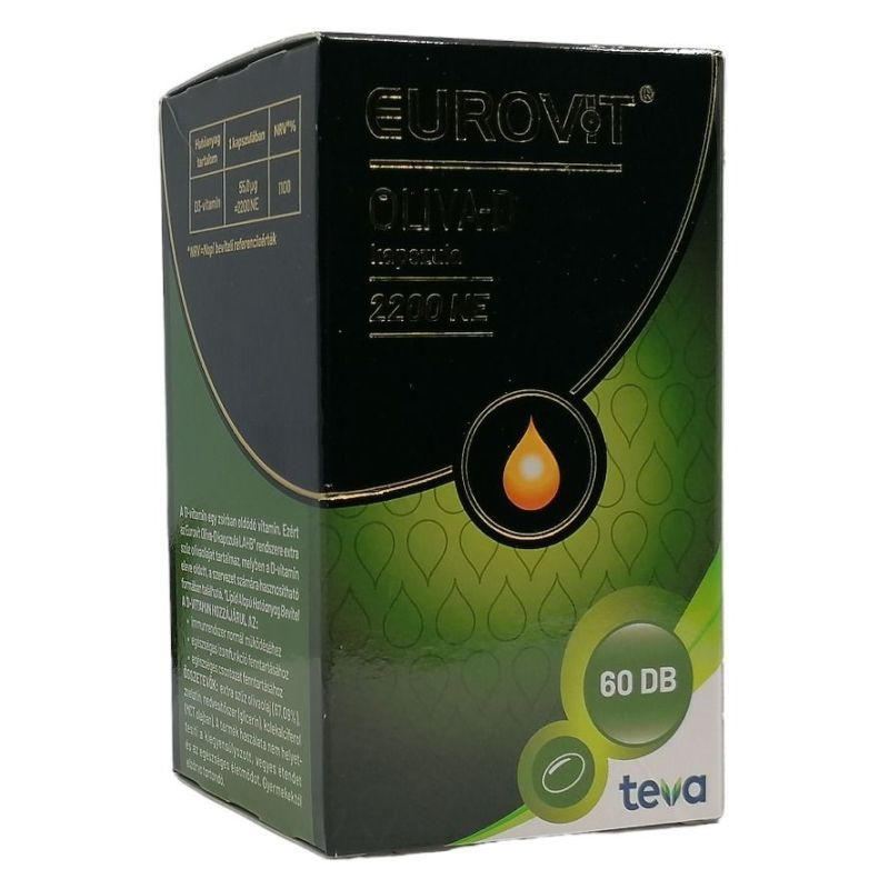 2603 Ft - Eurovit Oliva-D 2200NE kapszula 60db - Egészségpláza Budapest