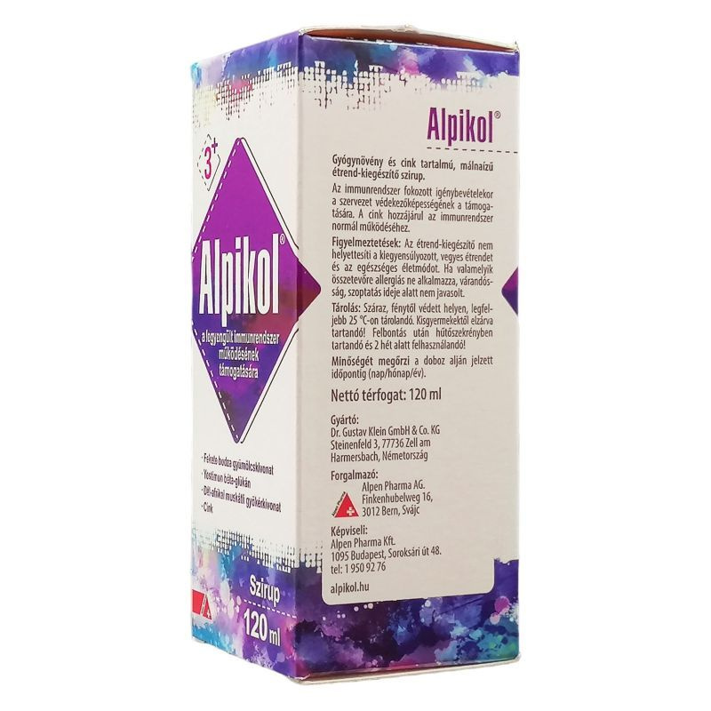 4340 Ft - Alpikol immunerősítő szirup 120ml - Egészségpláza Budapest